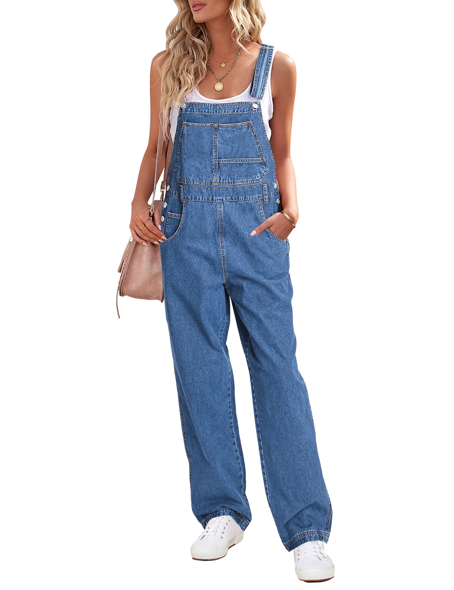 luvamia Women's Baggy Denim Overalls, Casual Loose, High Waist Straight ...
