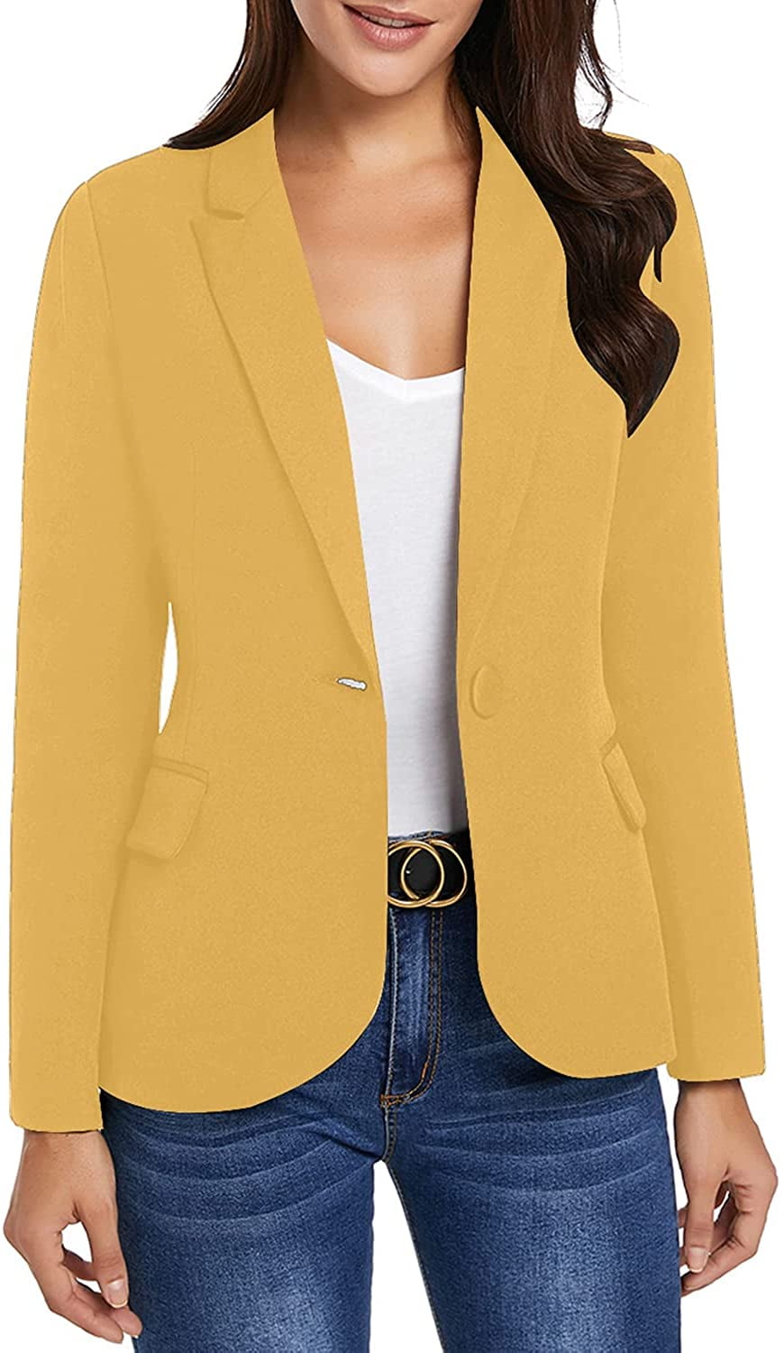 Luvamia Women's Long Sleeve Business Casual Blazer, Office Work Jacket ...