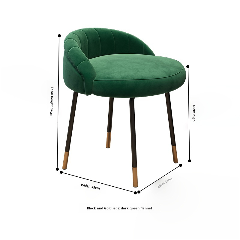 luxury vanity chair stool Nordic dining Small chair bedroom makeup ...