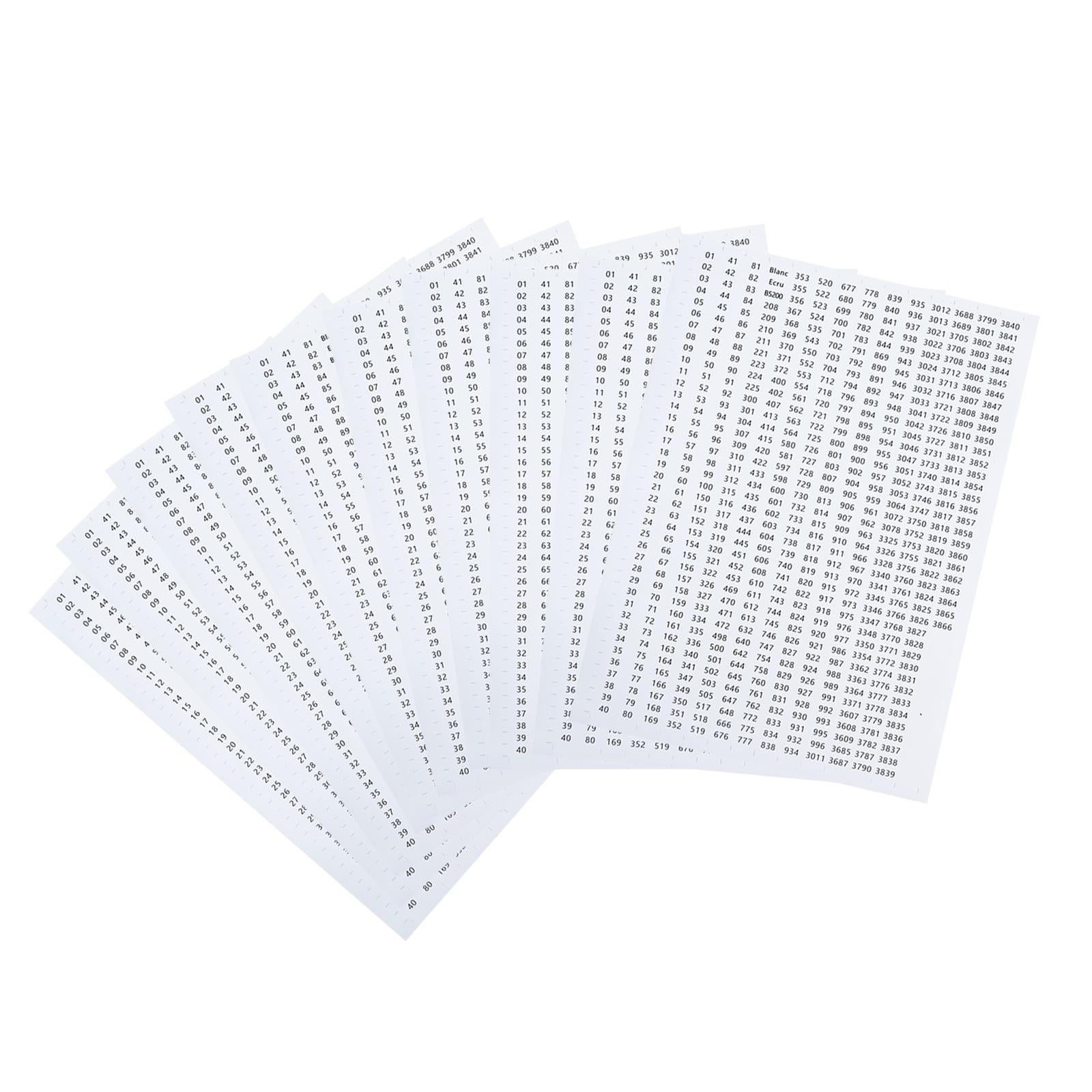 luzhenghobby DMC Number Sticker Organiser Adhesive Number Floss white ...