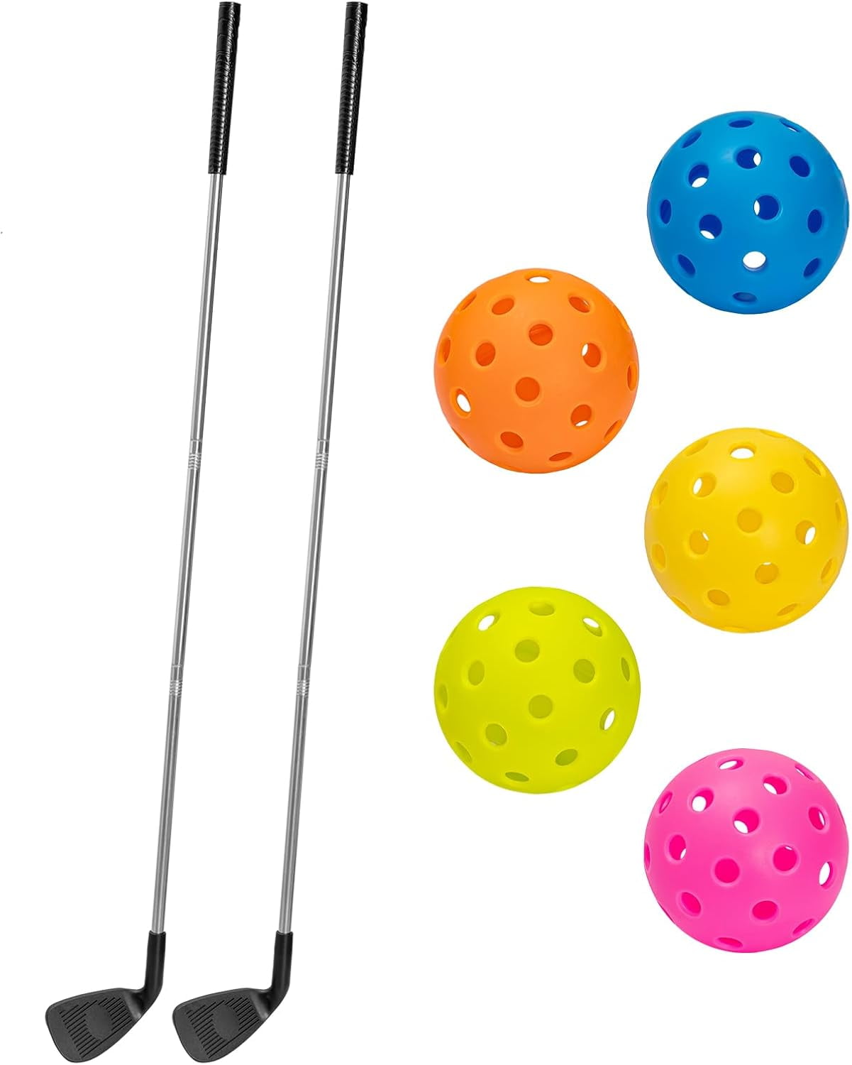 lvtiantian Backyard Game Golf 2 Clubs and 5 Balls Suitable for 9/6/3 ...