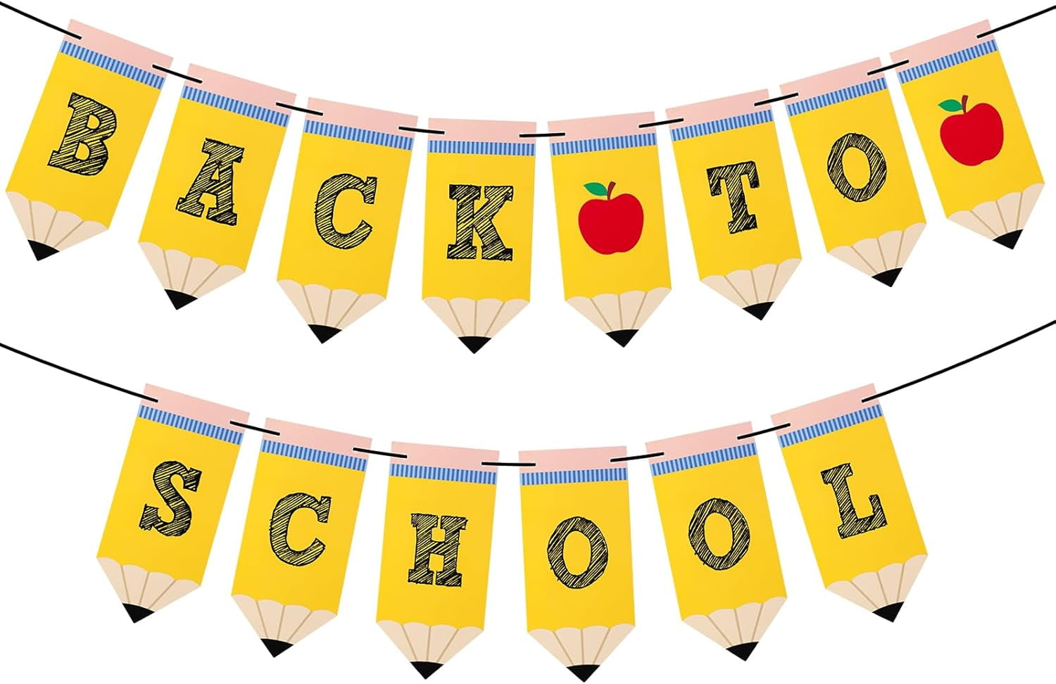 lvtiantian Pre-Strung Back to School Banner, First Day of School ...