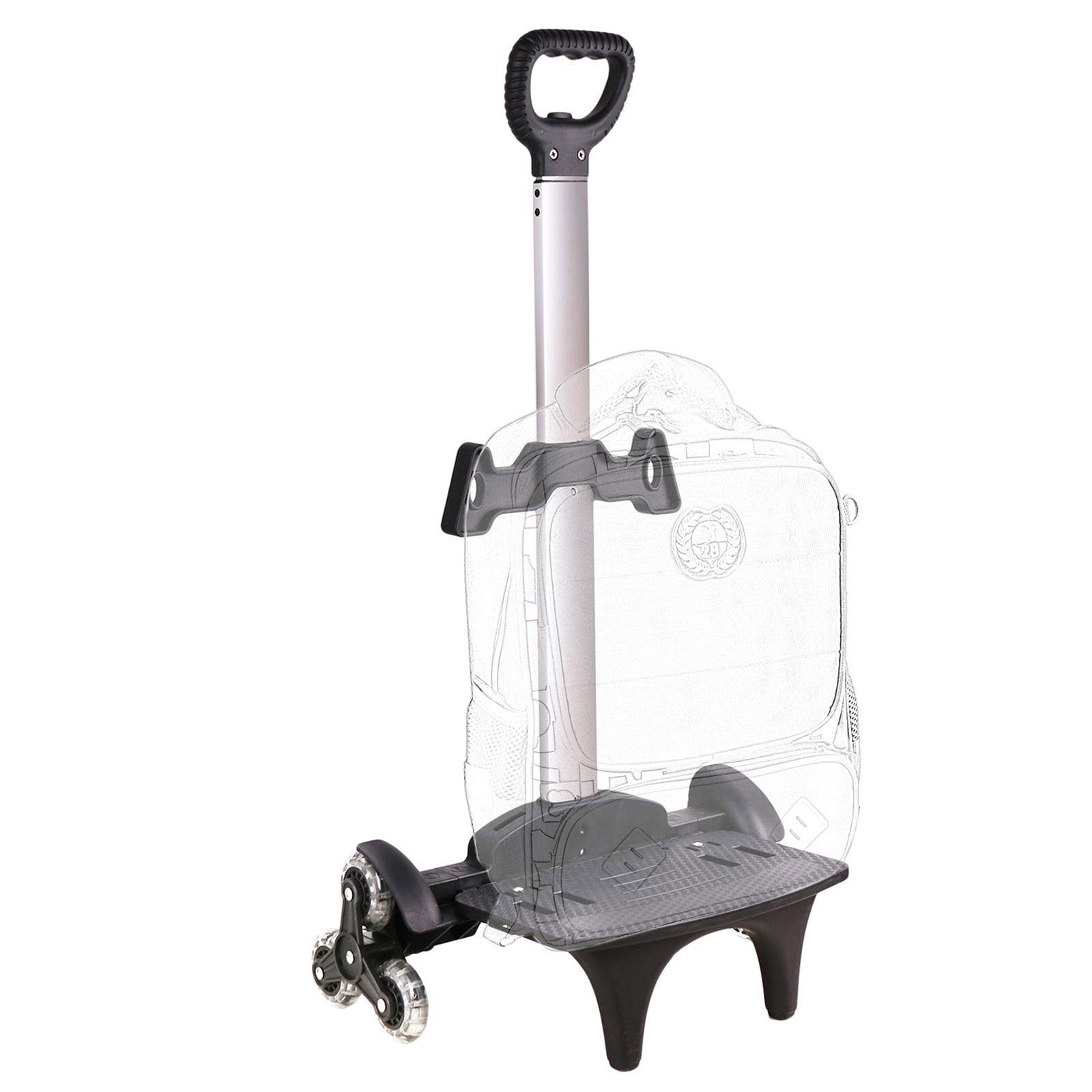 lvyH Compact Foldable Trolley Backpack Hand Truck, 6-Wheel Schoolbag ...