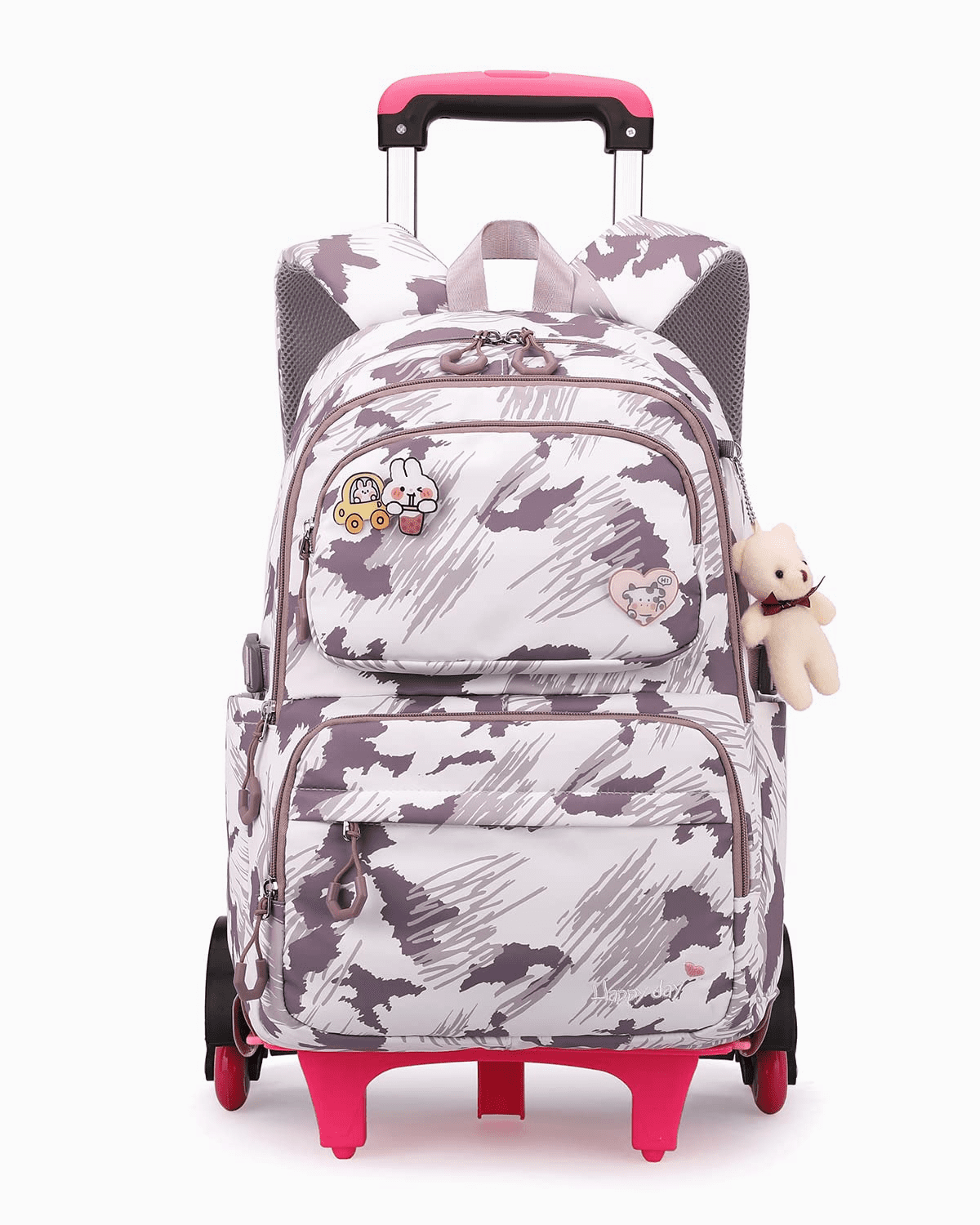 lvyH Kids Rolling Backpack 16 Inches Girls Boys Lightweight Trolley ...