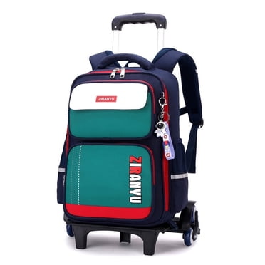 Rolling Backpack Heavy Duty School Backpack with Wheels Deluxe Rolling ...