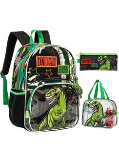 iPack Kids Dino 5 Piece Backpack Set with Lunch Bag, Waterbottle, Cinch ...