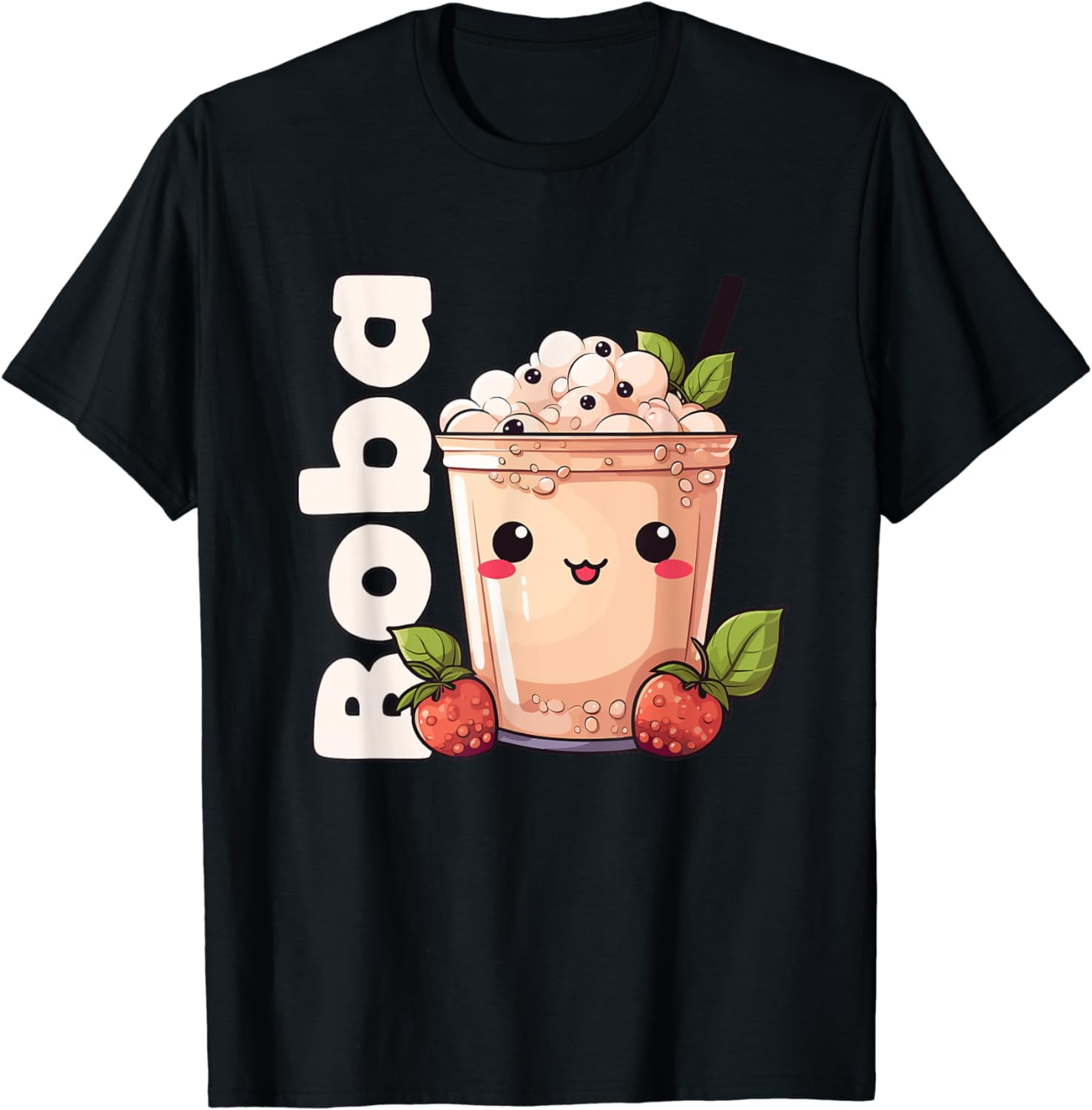 lychee Boba Anime Bubble Tea Neko Girls pink-redK awaii Teen T-Shirt ...