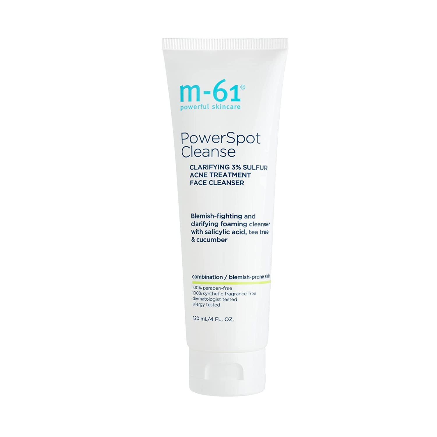 m-61 PowerSpot Cleanse, 4 oz -Medicated, 3% sulfur acne-fighting ...
