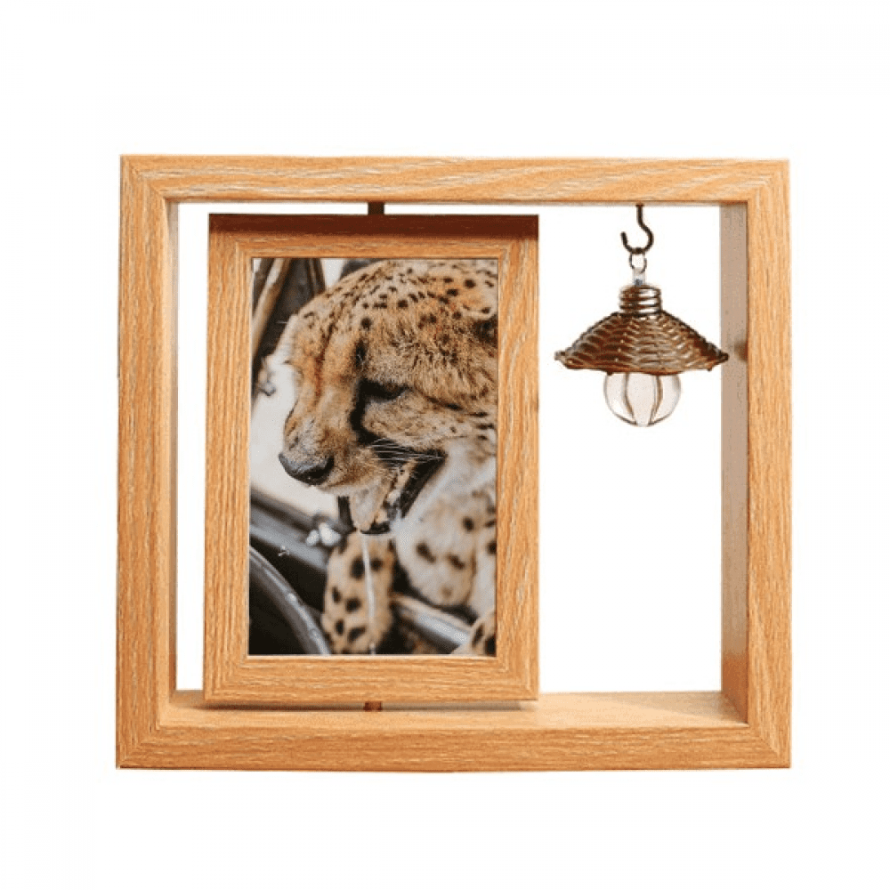 m Animal Leopard Wooden Rotating Picture Photo Frame 4x6 - Walmart.com