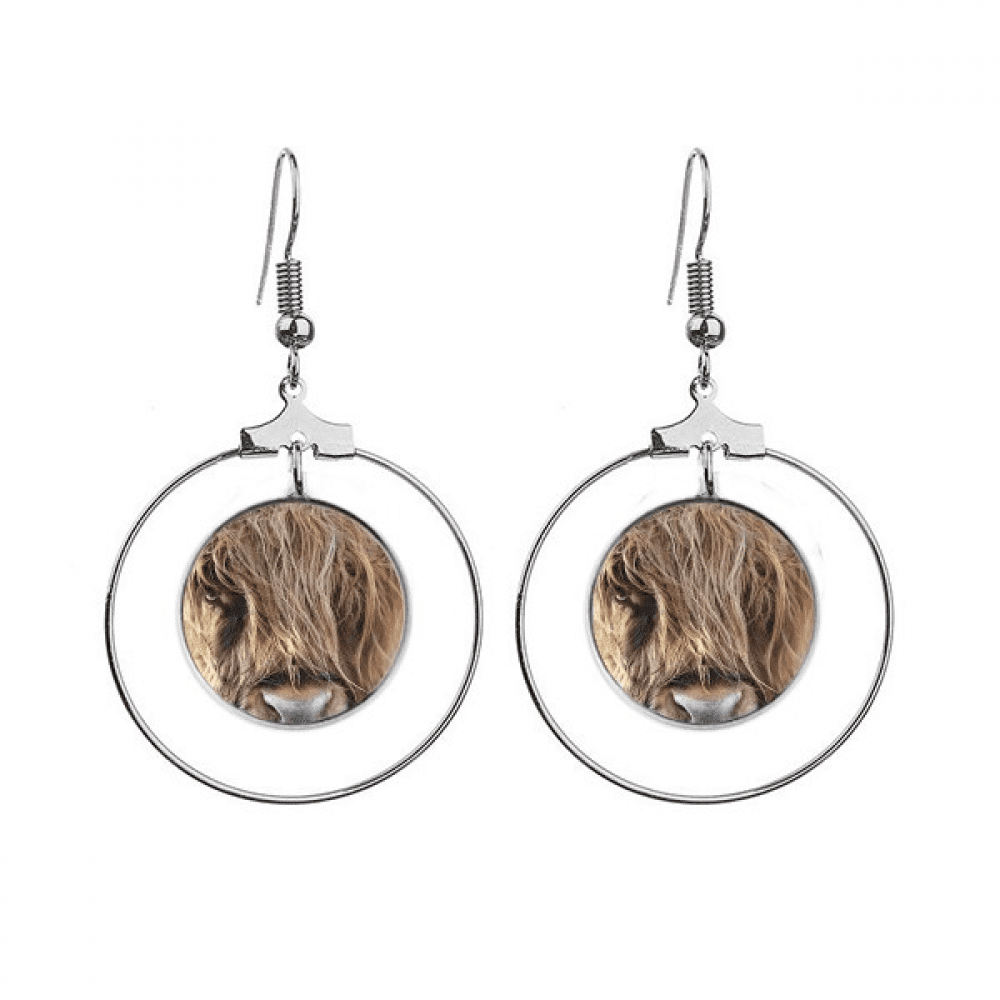 m animal buffalo earrings dangle hoop jewelry drop circle - Walmart.com