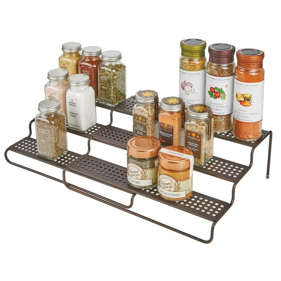 Adjustable cabinet spice storage rack, kitchen countertop seasoning ...