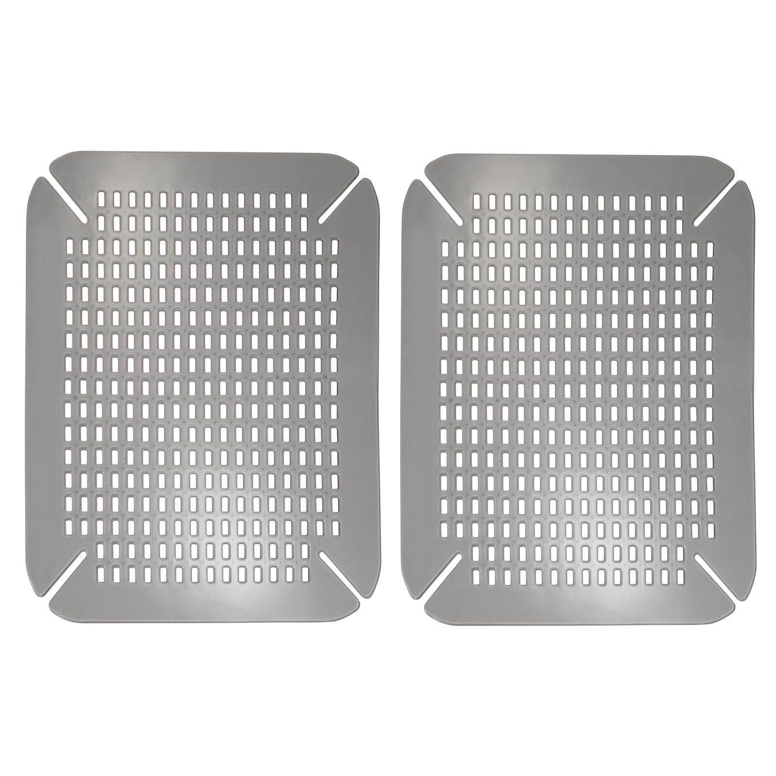 mDesign Adjustable Kitchen Sink Protector Mat, Large, 2 Pack - Graphite ...