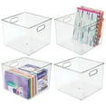 mDesign Art and Craft Plastic Storage Organizer Bin with Handles, 4 ...