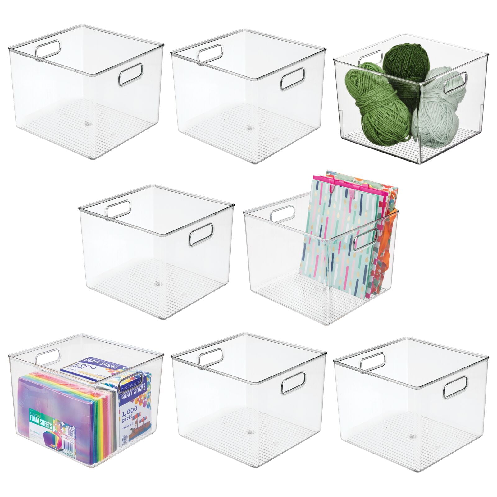 mDesign Art and Craft Plastic Storage Organizer Bin with Handles, 8 ...