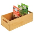 mDesign Kitchen Organizer Bamboo Pantry Storage Bin Box, Built-In ...