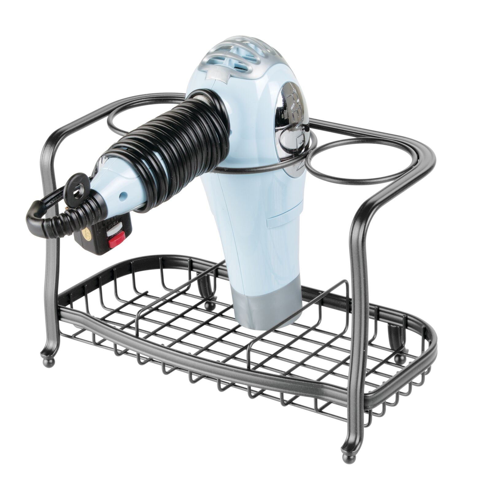 mDesign Bath Countertop Hair Care & Styling Tool Organizer Holder ...