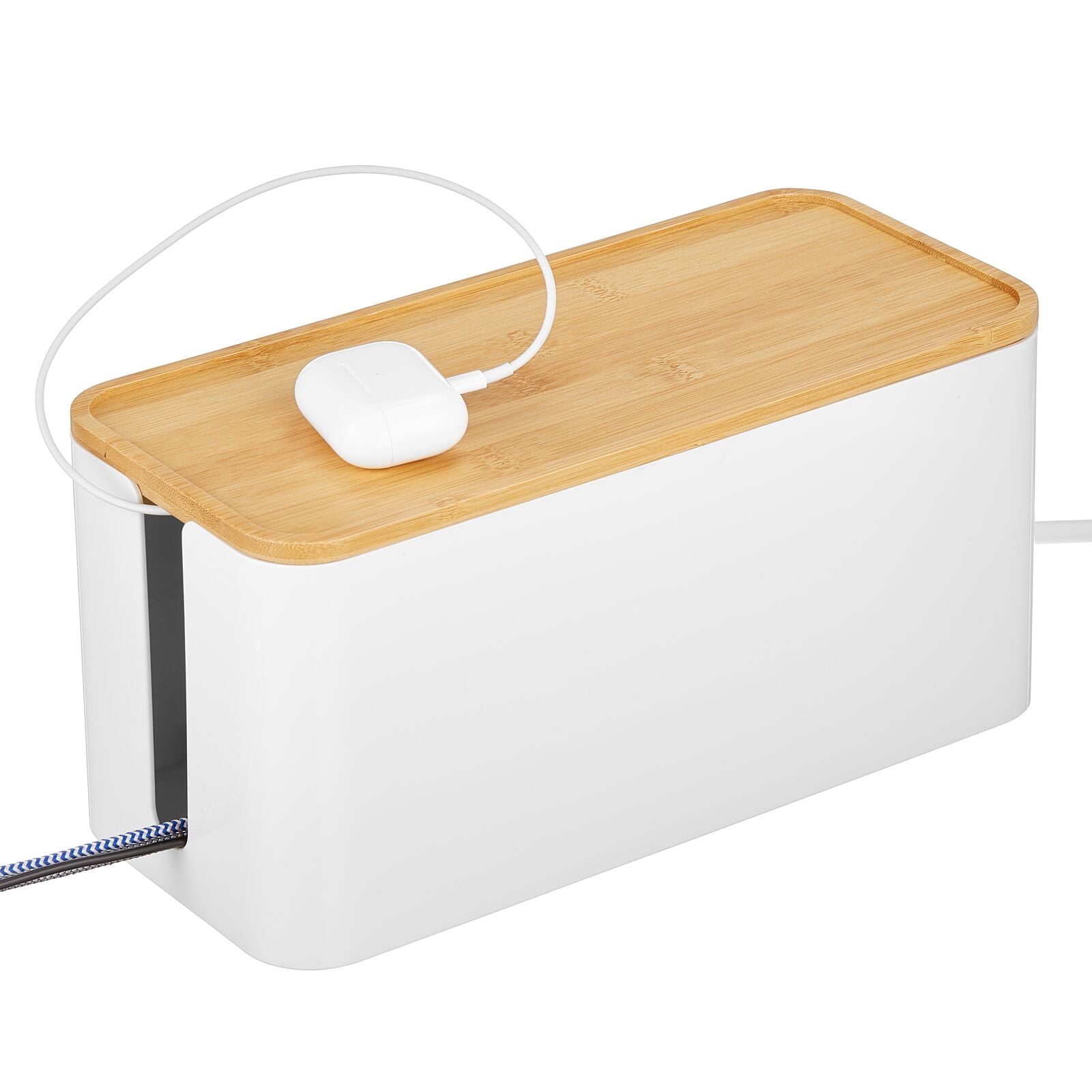mDesign Cable Management Box Organizer for Cords and Wires, Small ...