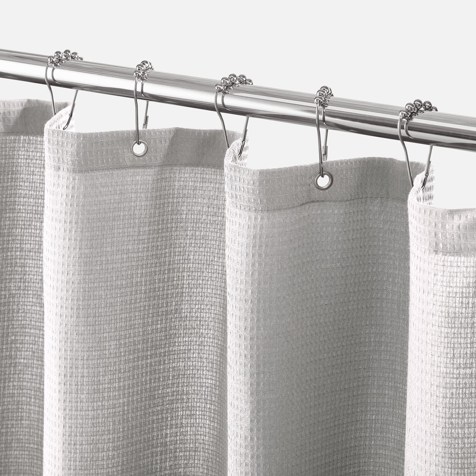 mDesign Cotton Waffle Knit Shower Curtain for Bathroom, 72" x 84 ...