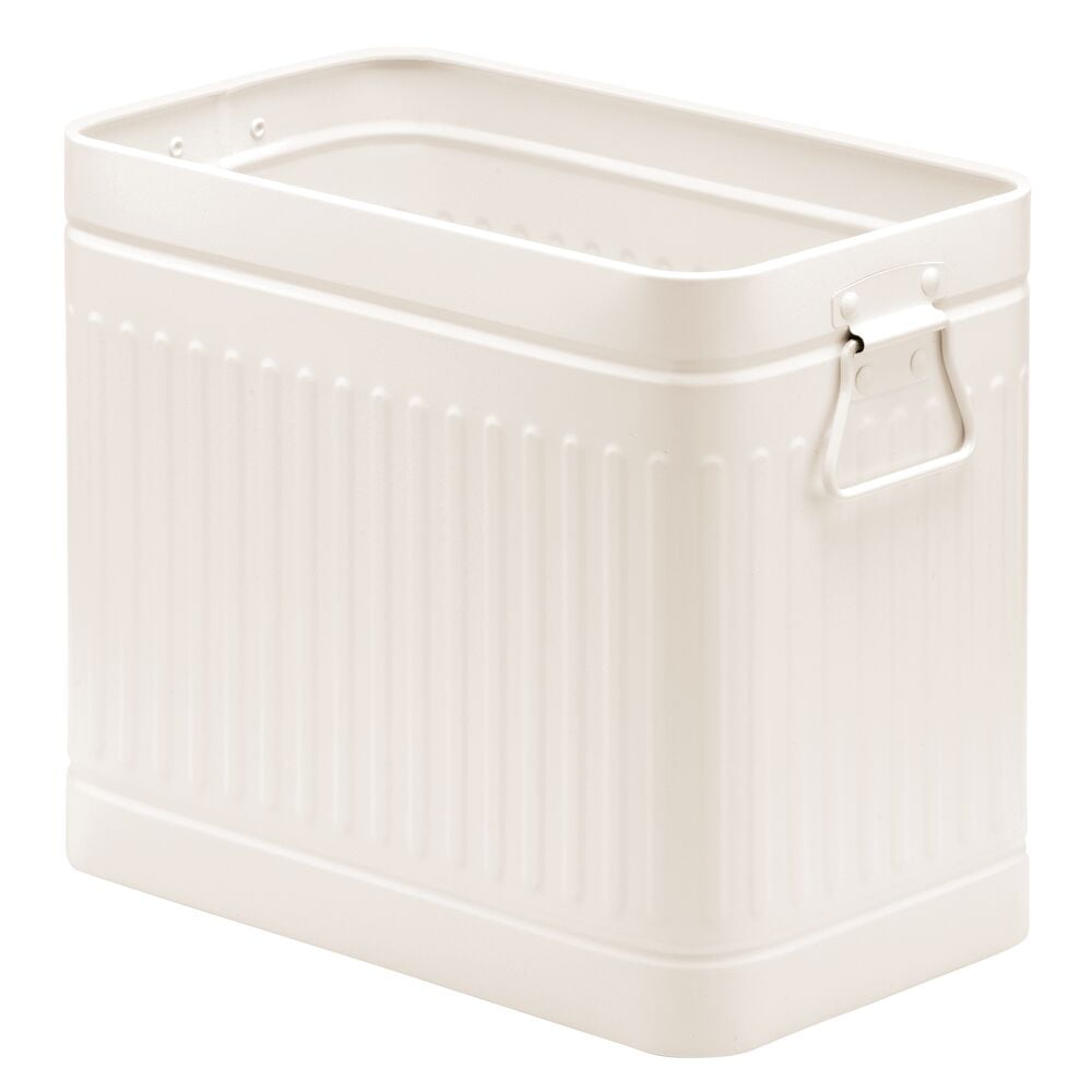 mDesign Decorative Retro Vintage Farmhouse Rectangle Metal Small Trash ...