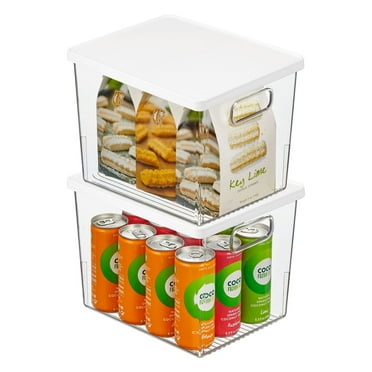 mDesign 4 Pack Clear Kitchen Storage Organizer Bin - Durable Plastic ...