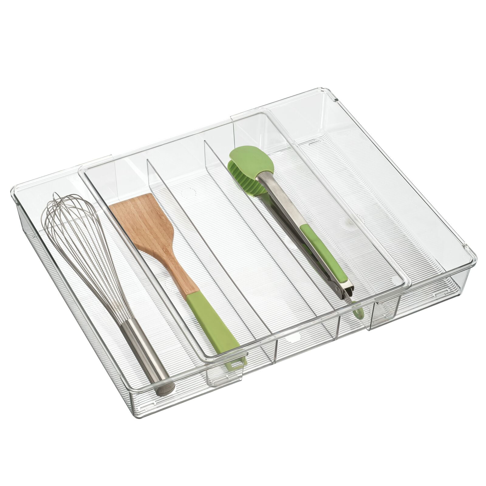 mDesign Expandable In-Drawer 3 Section Kitchen Utensil Organizer Tray ...