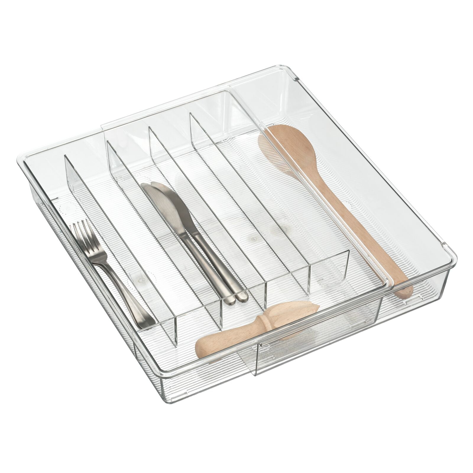 mDesign Expandable In-Drawer 6 Section Kitchen Utensil Organizer Tray ...