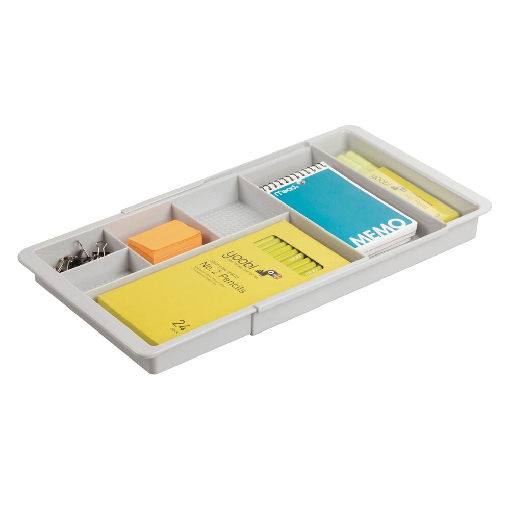 mDesign Expandable Plastic Drawer Office Storage Organizer/Container ...