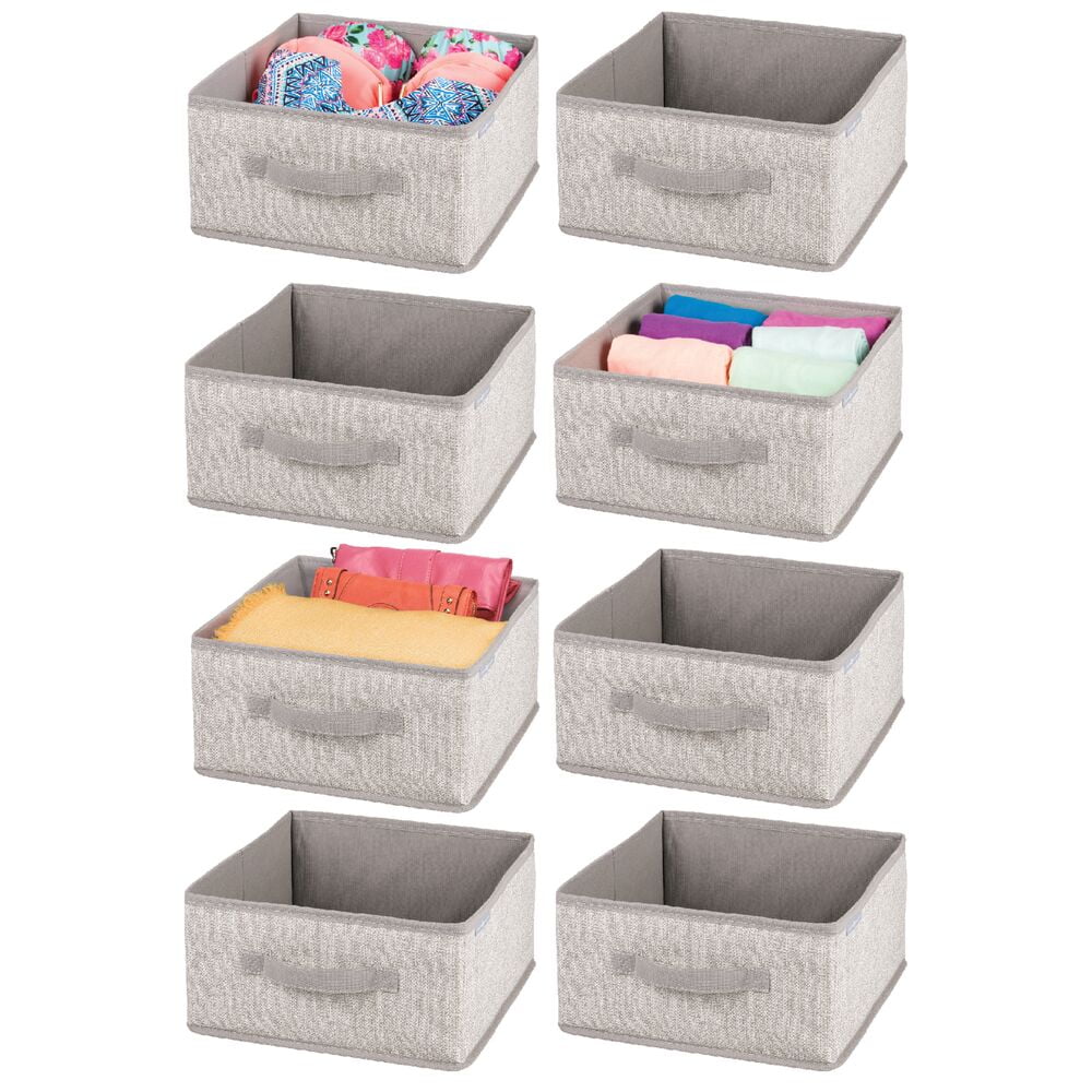 mDesign Fabric Closet Organizer Box with Front Pull Handle, 8 Pack ...