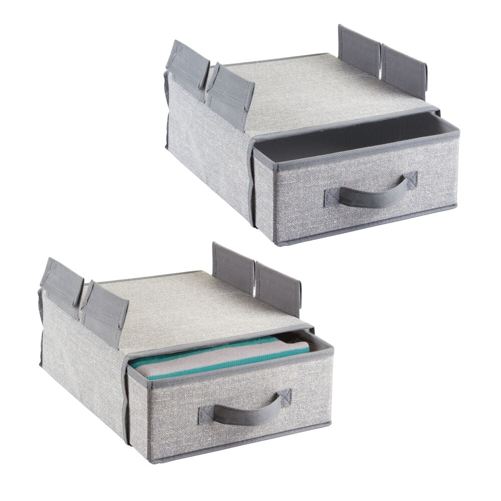 mDesign Fabric Hanging Storage Organizer with Removable Drawer, 2 Pack ...