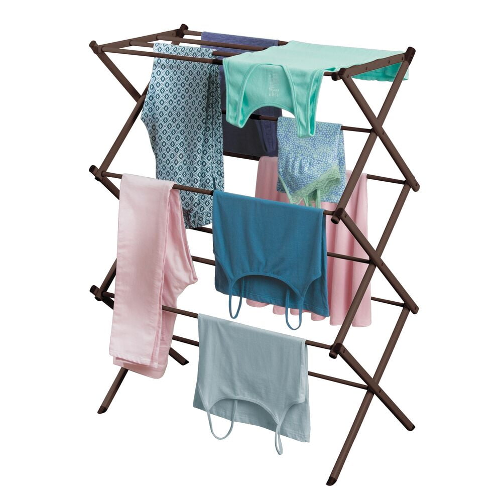 mDesign Foldable Accordion Clothes Drying Rack, Bronze - Walmart.com