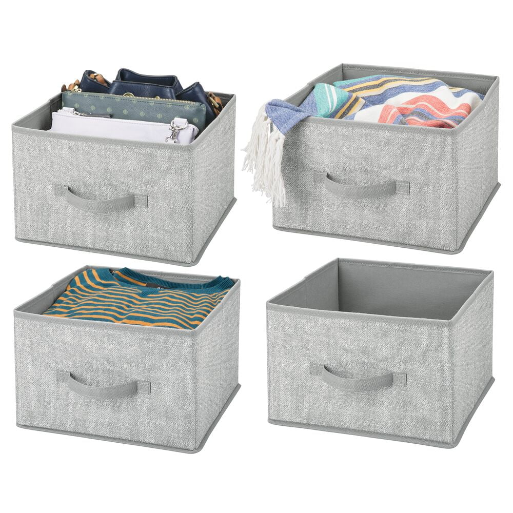 mDesign Foldable Fabric Storage Boxes for Cube Organizer - 4 Pack ...