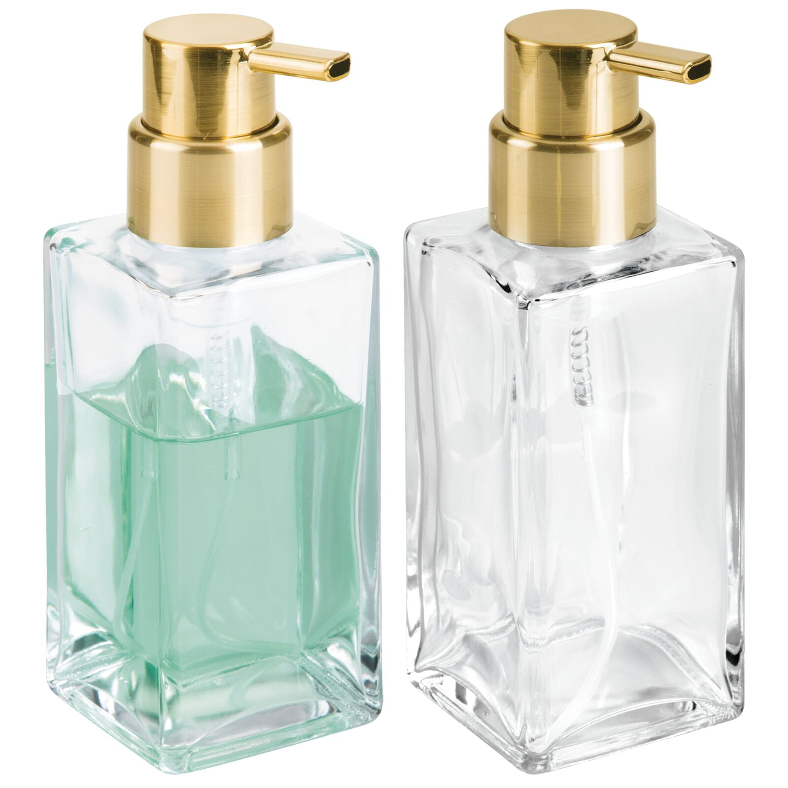 mDesign Glass Refillable Foaming Soap Dispenser Pump, 2 Pack - Clear ...