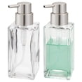 mDesign Glass Refillable Soap Dispenser Pump - 2 Pack - Clear/Brushed ...