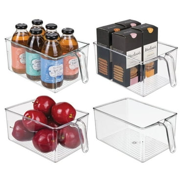mDesign 4 Pack Clear Kitchen Storage Organizer Bin - Durable Plastic ...