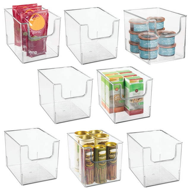 mDesign Kitchen Plastic Storage Organizer Bin with Open Front - 8 Pack ...