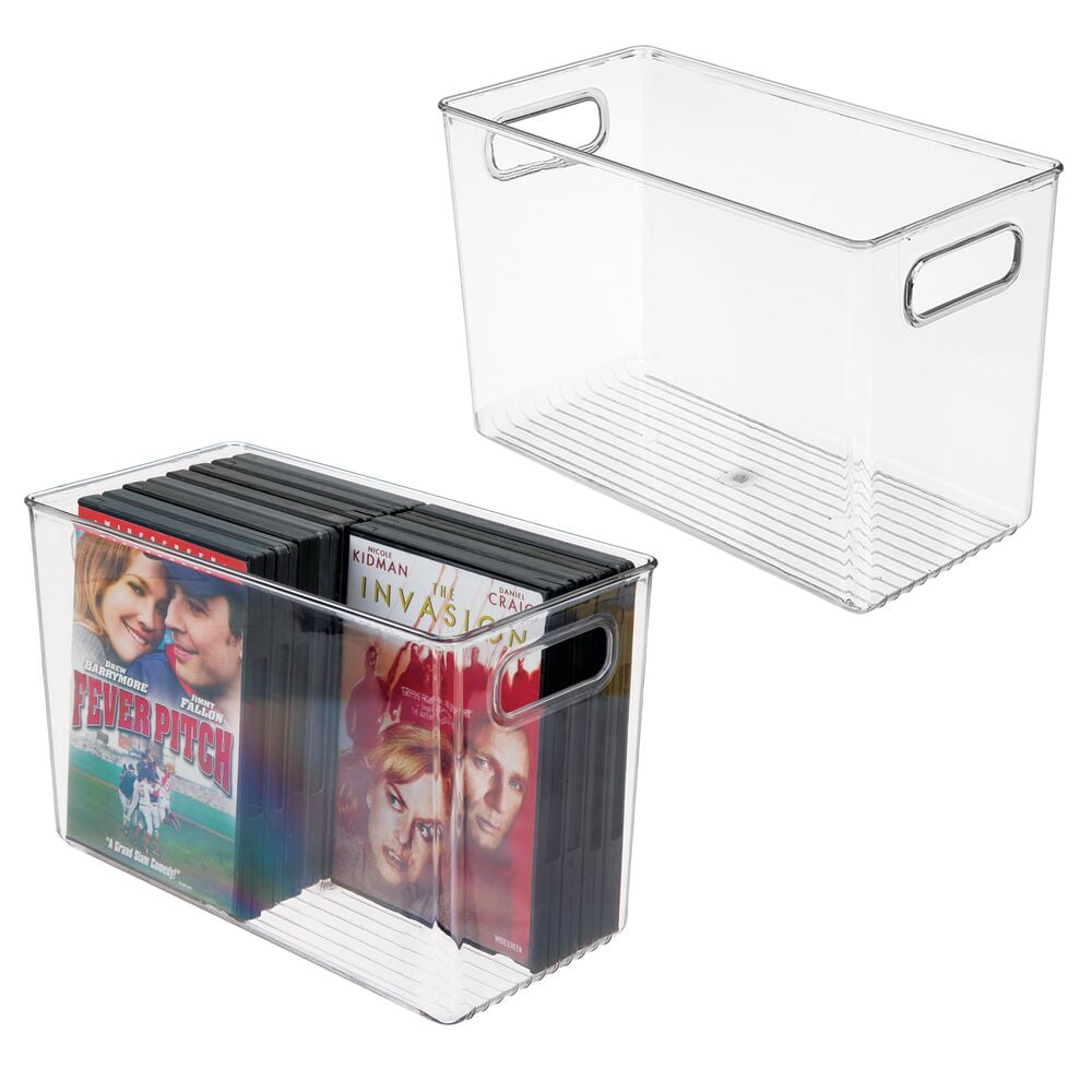mDesign Large Office Plastic Storage Organizer Bin with Handles, 2 Pack ...