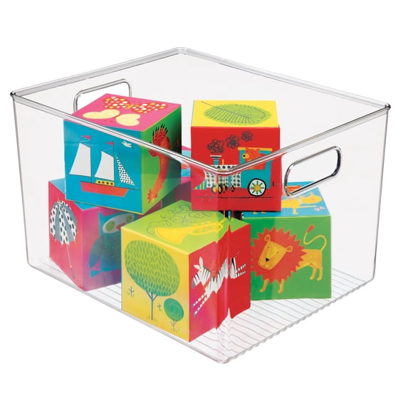 mDesign Large Open Container for Shelves Organization - Clear Plastic ...