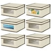 mDesign Medium Fabric Closet Storage Box with Front Window/Lid, 6 Pack ...