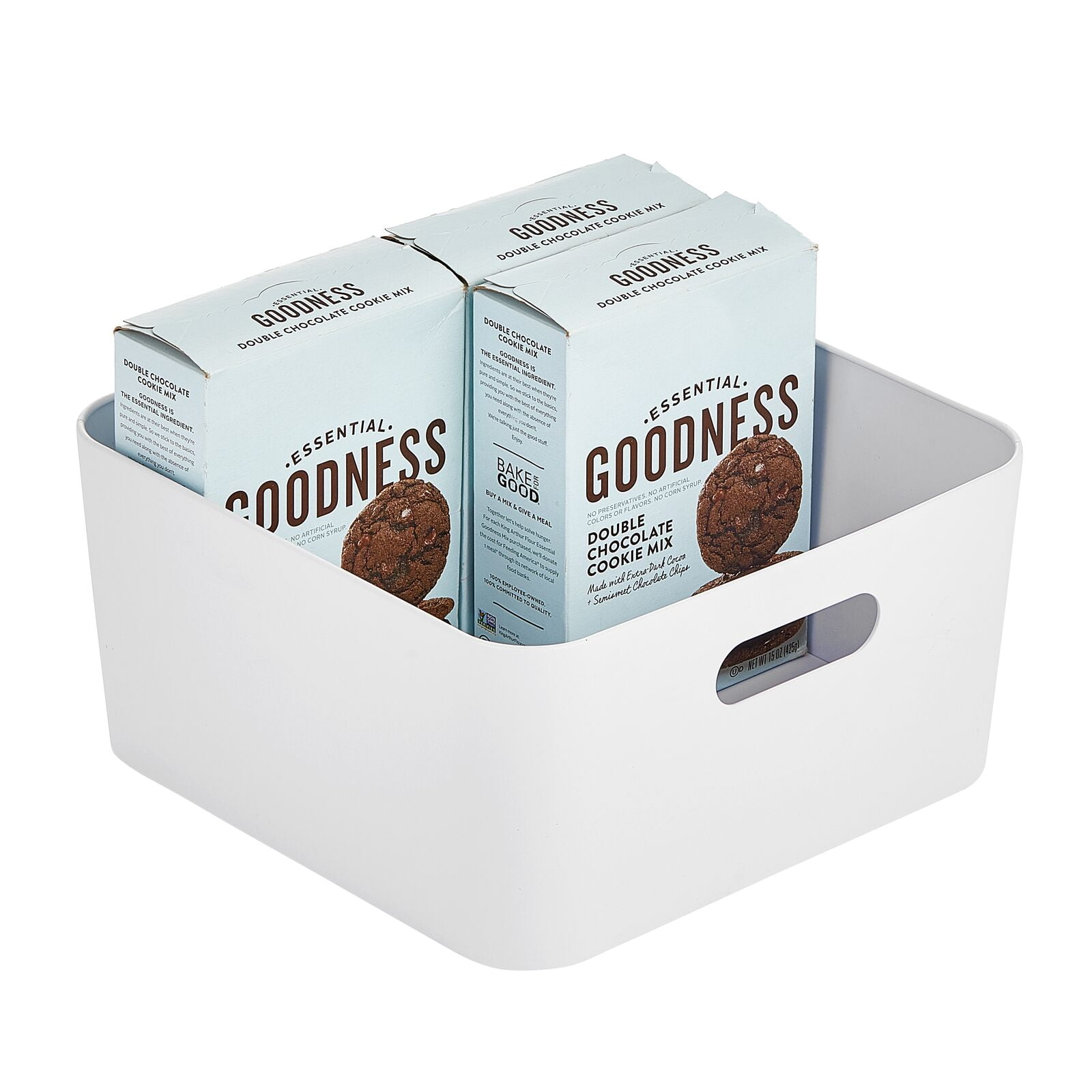 mDesign Medium Metal Kitchen Storage Container Bin Basket with Handles ...