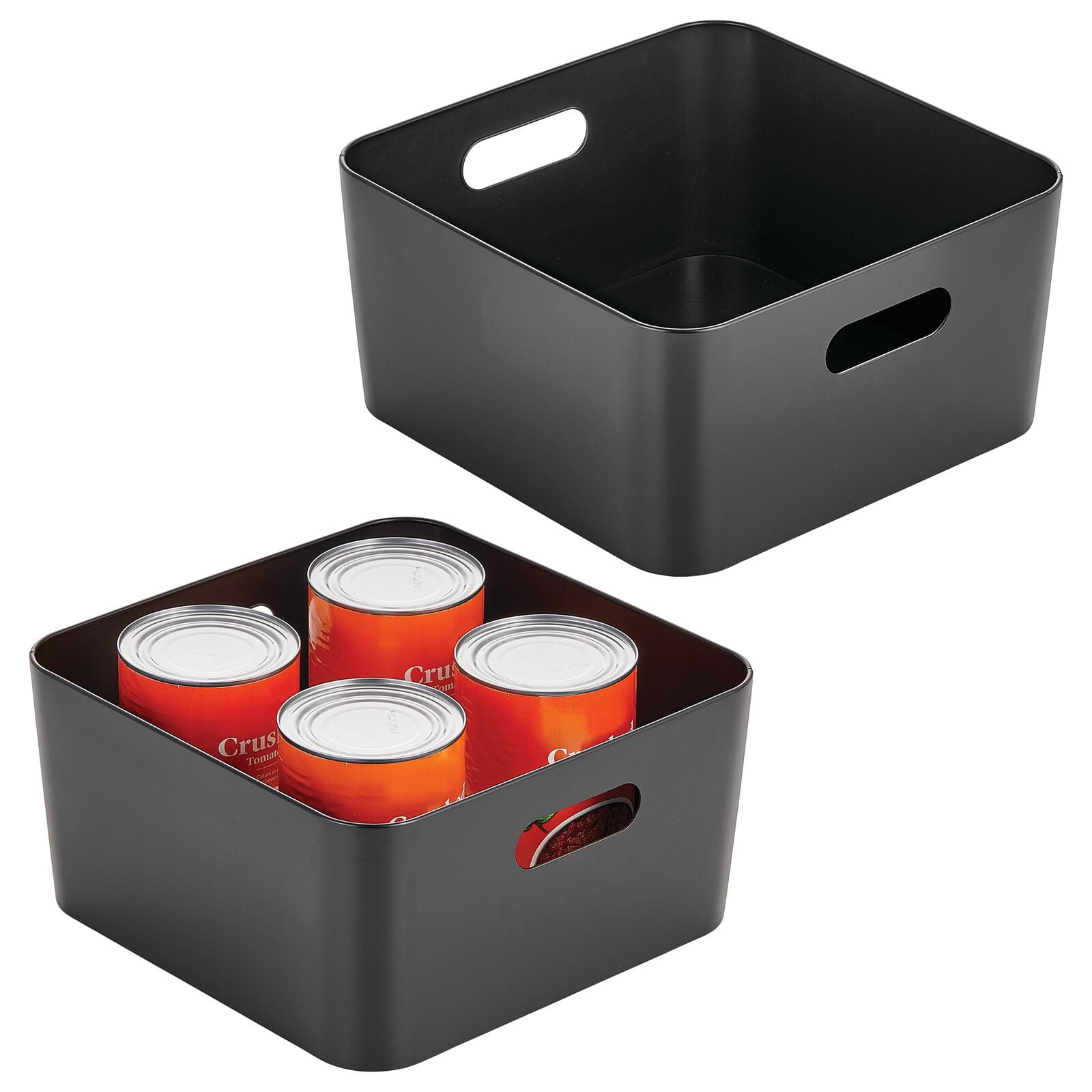 mDesign Medium Metal Kitchen Storage Container Bin with Handles, 2 Pack ...
