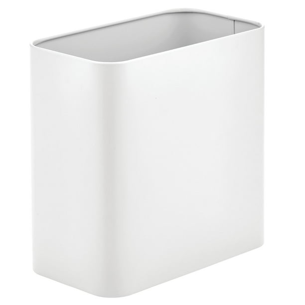 mDesign Metal 2.4 Gallon Bathroom Trashcan Wastebasket Garbage Bin ...