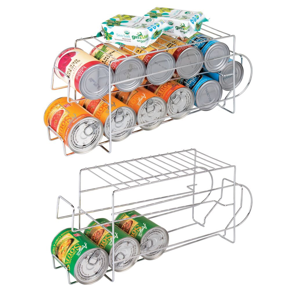 mDesign Metal 2-Tier Pop/Soda and Food Can Storage Dispenser, 2 Pack ...