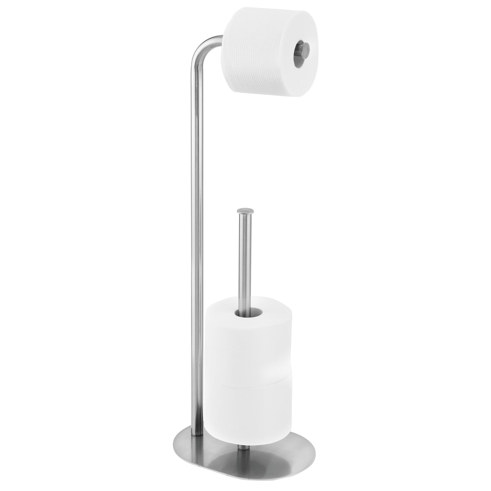 mDesign Metal Freestanding Toilet Paper Dispenser Stand, Holds 4 Rolls ...