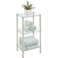 mDesign Metal/Glass 3-Tier Storage Tower with Open Glass Shelves ...