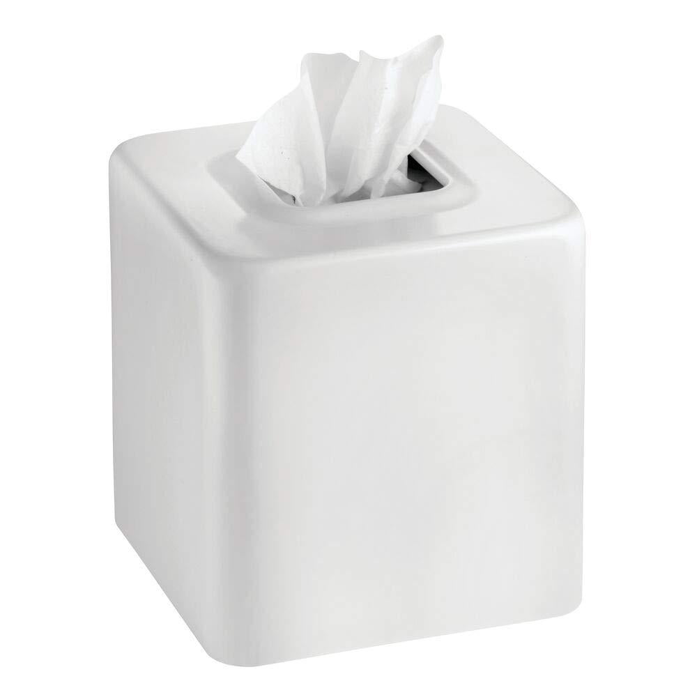 mDesign Modern Metal Square Tissue Box Cover Holder for Bathroom ...