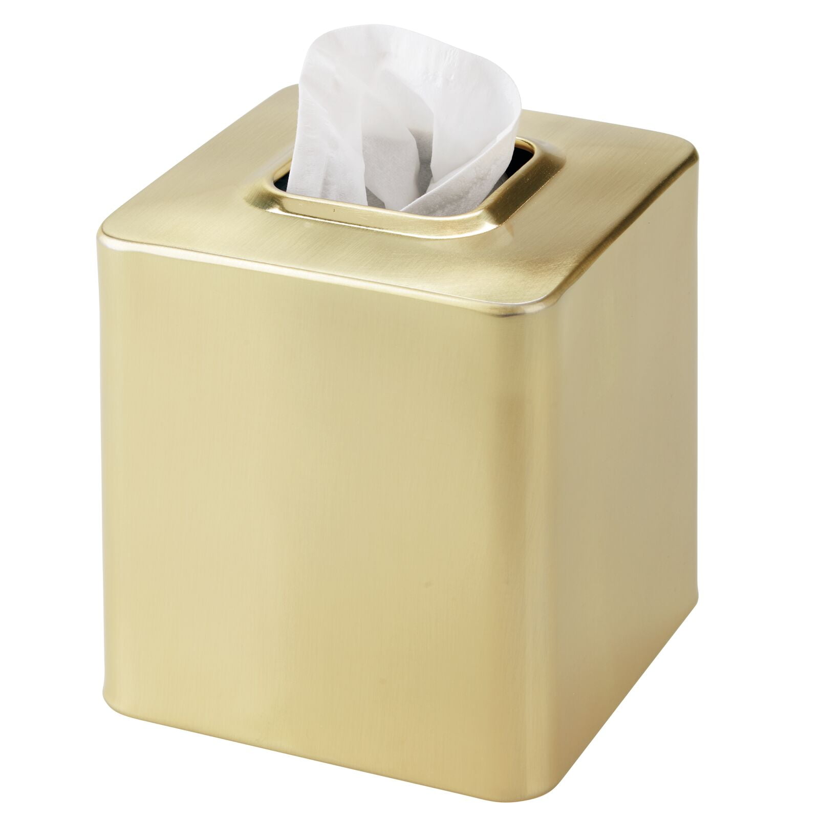 mDesign Metal Square Tissue Box Cover - Decorative, Easy Refill ...