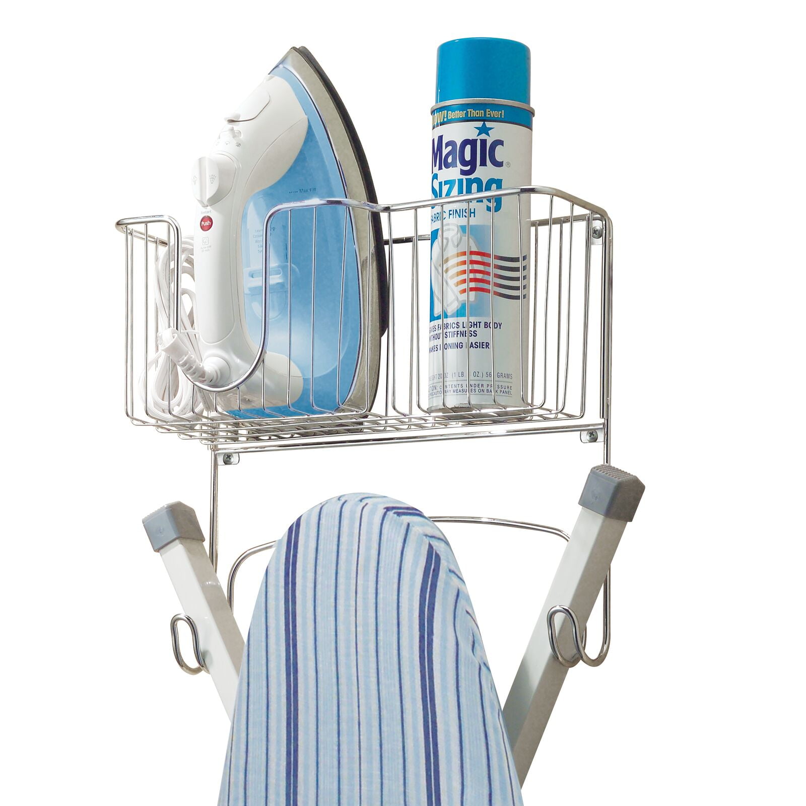 mDesign Metal Steel Wall Mount Ironing Board Holder - Storage Rack ...
