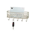 mDesign Metal Wall Mount Entryway Storage, Mail Sorter Basket - Satin ...