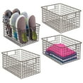mDesign Metal Wire Closet Organizer Basket with Built-In Handles, 4 ...