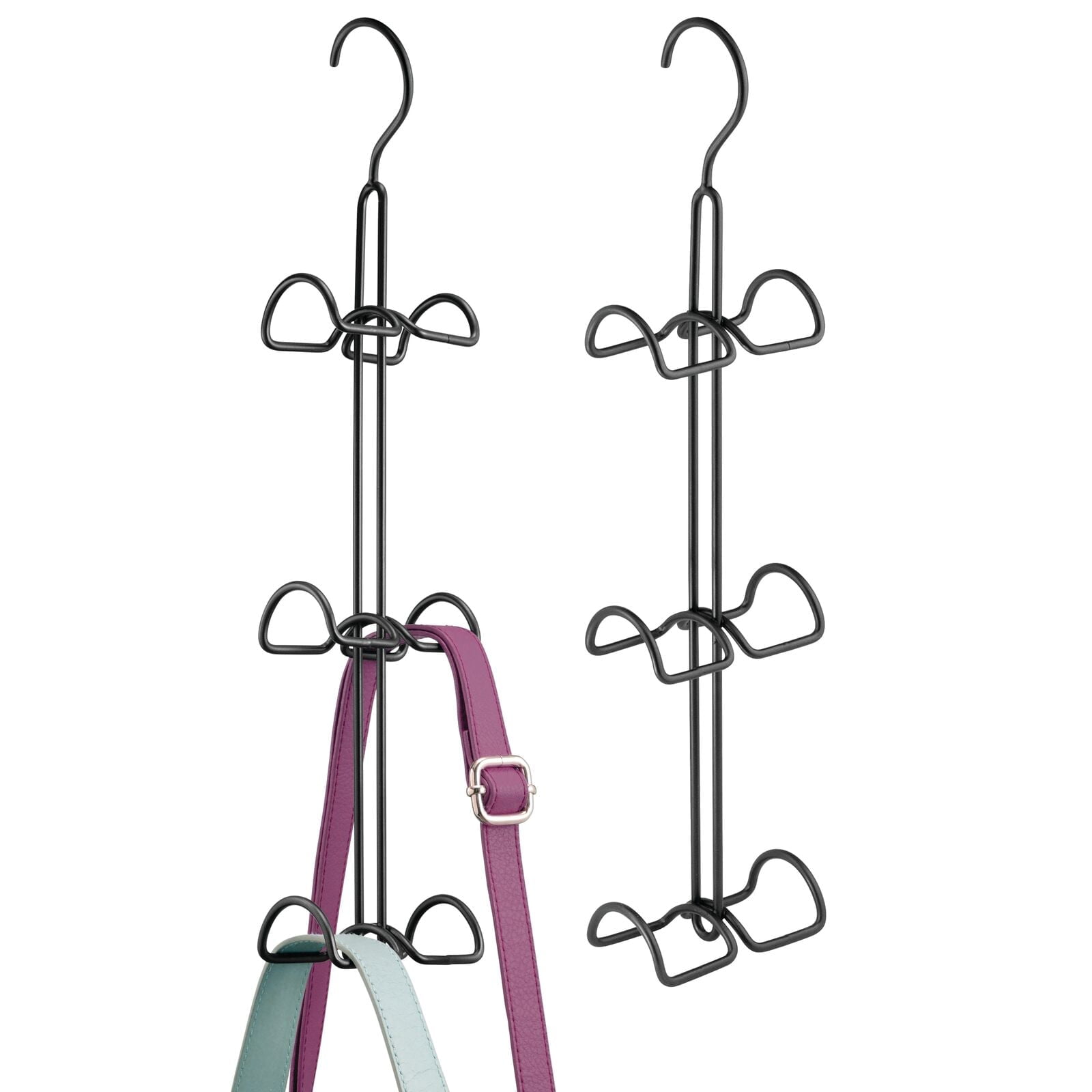 mDesign Metal Wire Over Closet Rod Hanging Handbag Organizer, 2 Pack ...